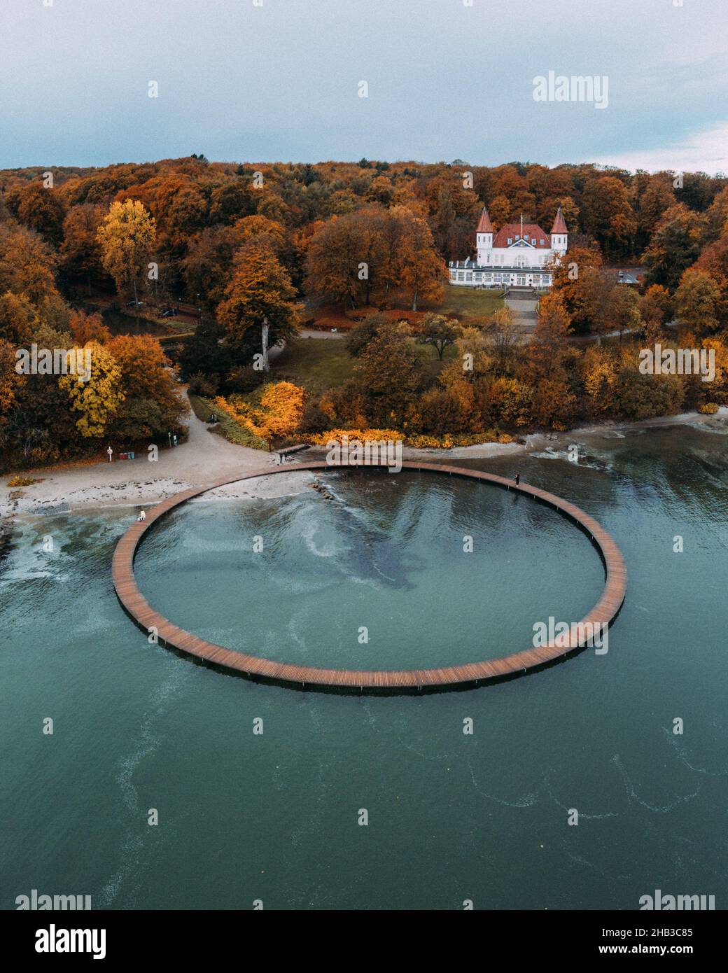 Aerial view of the famous Infinite Bridge in Aarhus, Denmark Stock ...