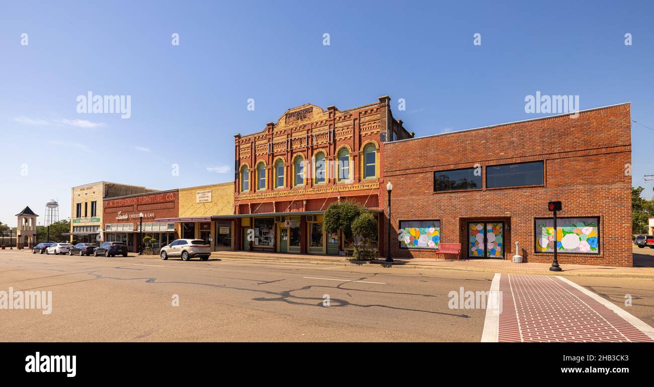 Mount Pleasant, Texas, USA - September 26, 2021: The old business ...