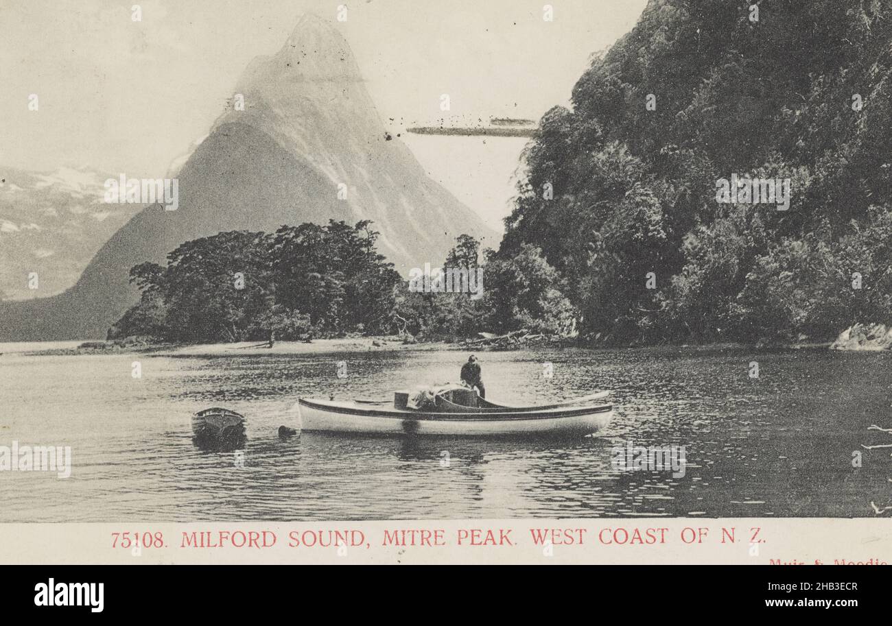 Milford Sound, Mitre Peak, West Coast of New Zealand, Muir & Moodie ...