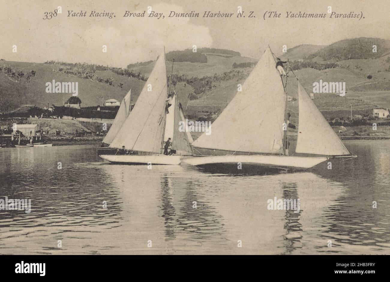 Yacht Racing, Broad Bay, Dunedin Harbour, New Zealand, Muir & Moodie ...