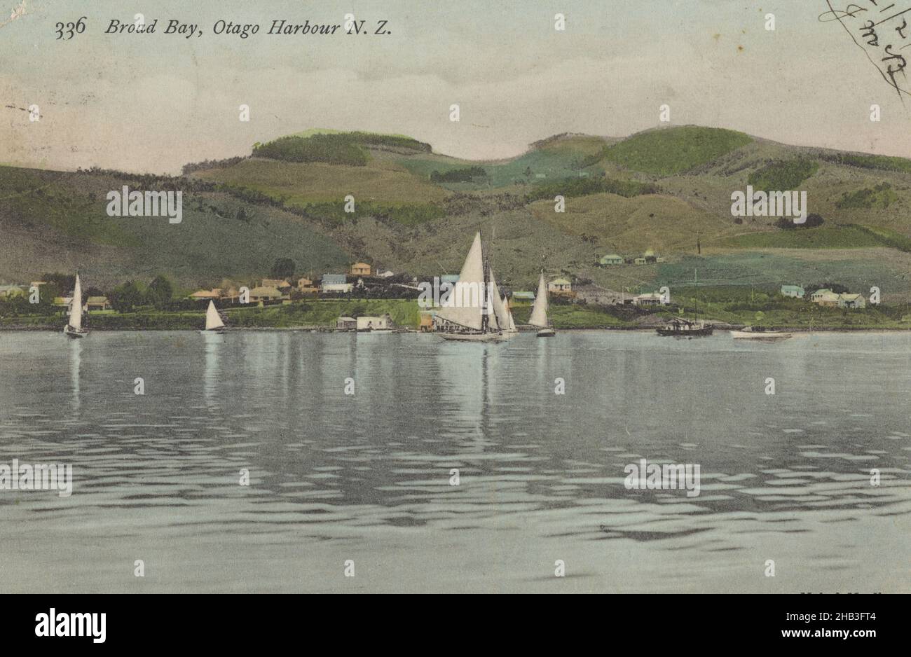 Broad Bay, Otago Harbour, New Zealand, Muir & Moodie studio, 1907 ...