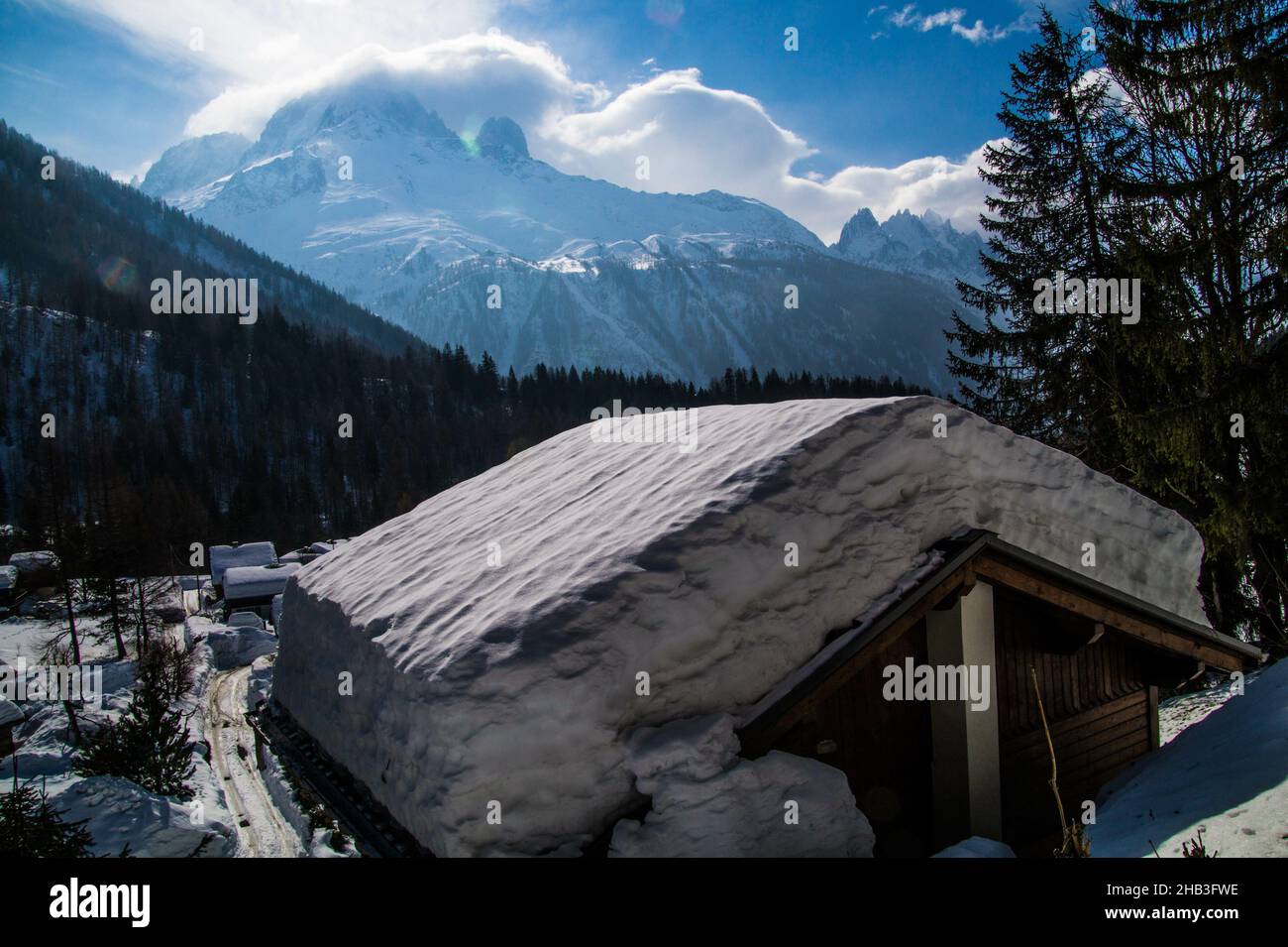 Beautiful winter landscape in the French Alps Stock Photo - Alamy