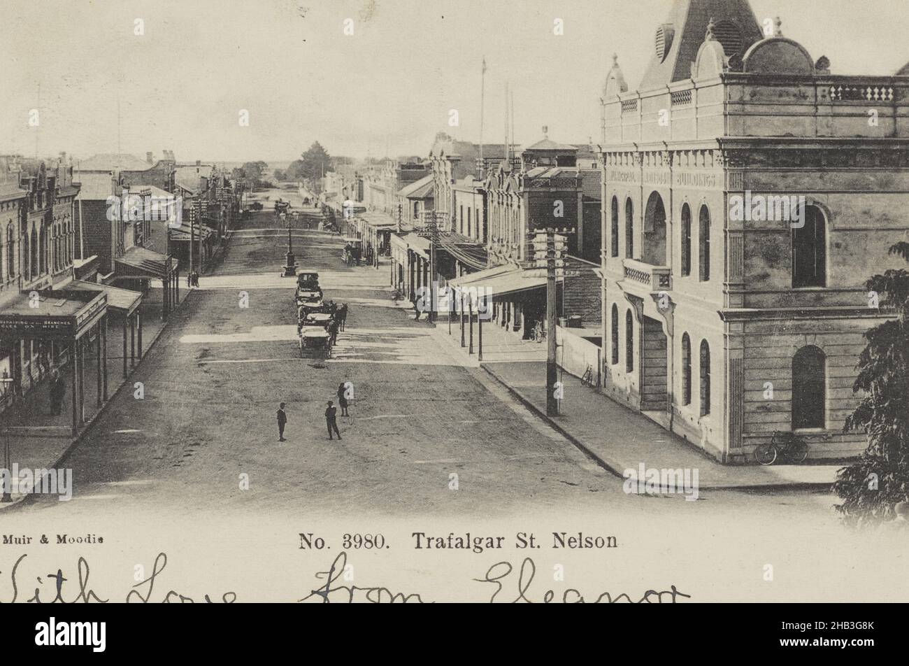 Trafalgar Street, Nelson, Muir & Moodie studio, 1904, Nelson Stock ...