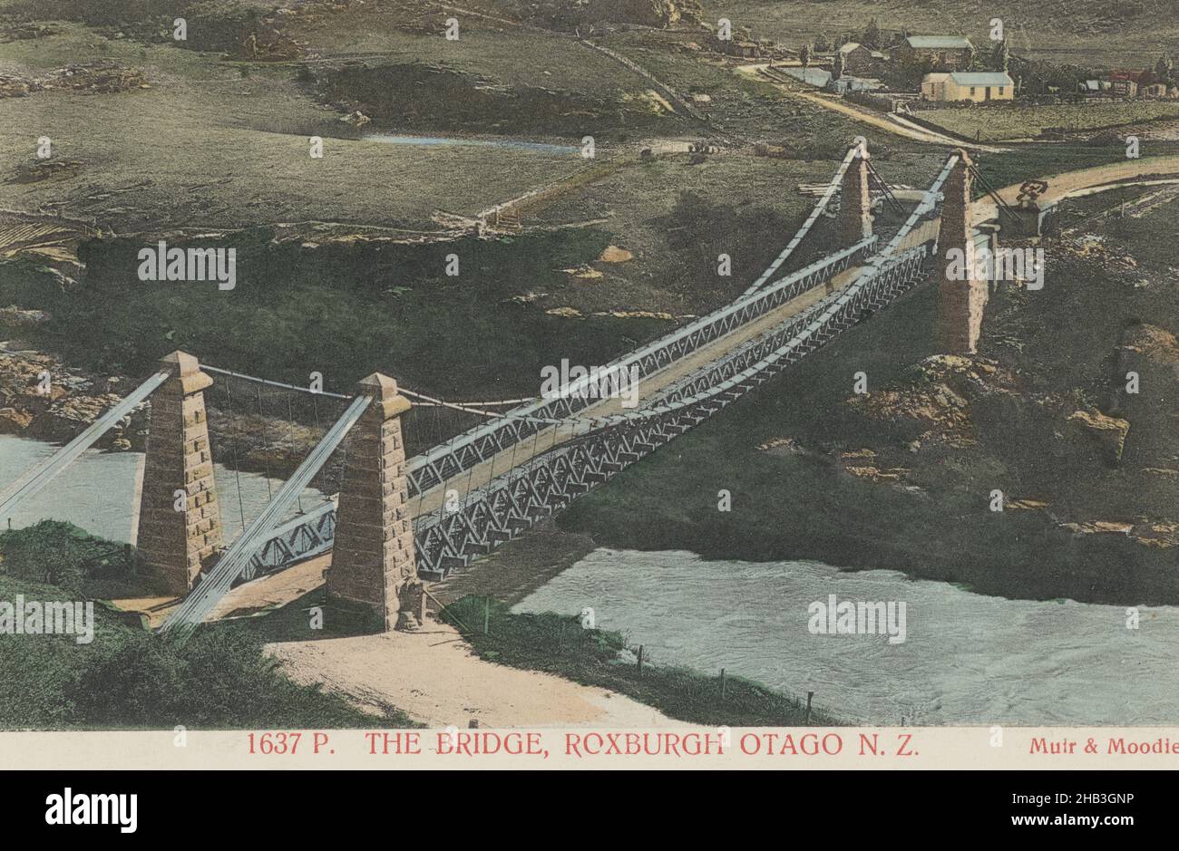 The Bridge, Roxburgh, Otago, New Zealand, Muir & Moodie studio, 1905 ...