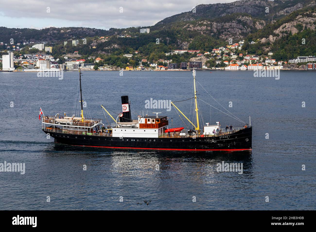 Veteran steam ship Stord 1 (built 1913) at Byfjorden, outside port of ...