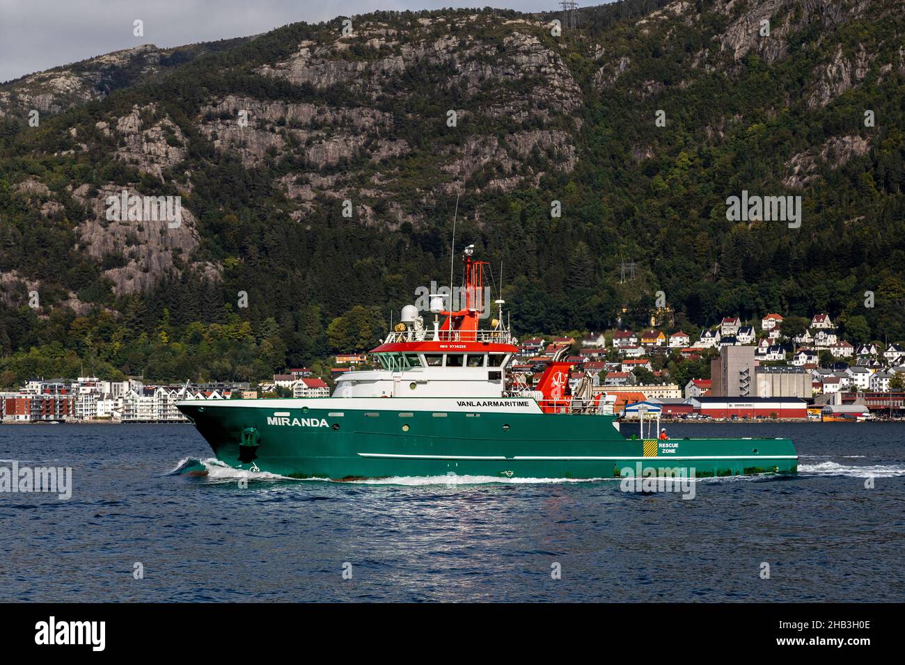 Multi purpose seismic support vessel MPSV Miranda at Byfjorden, outside ...
