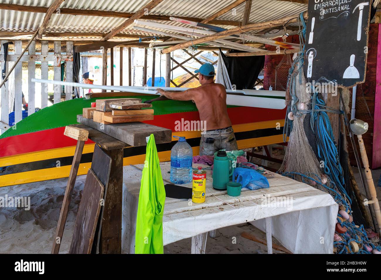 Artisanal Fishing Community Center in Piratininga Beach, Brazil Stock ...