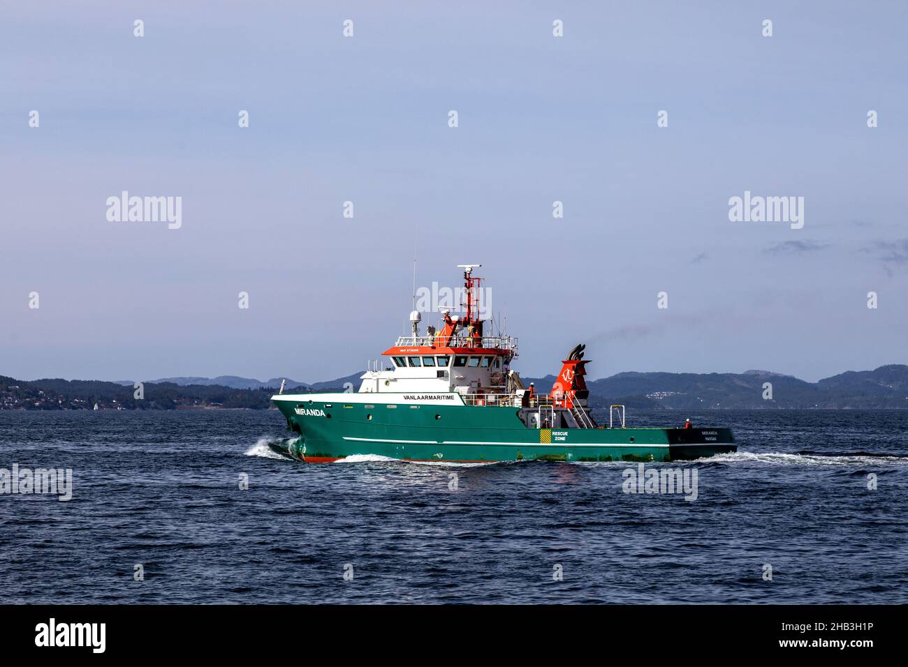 Multi purpose seismic support vessel MPSV Miranda at Byfjorden, outside ...