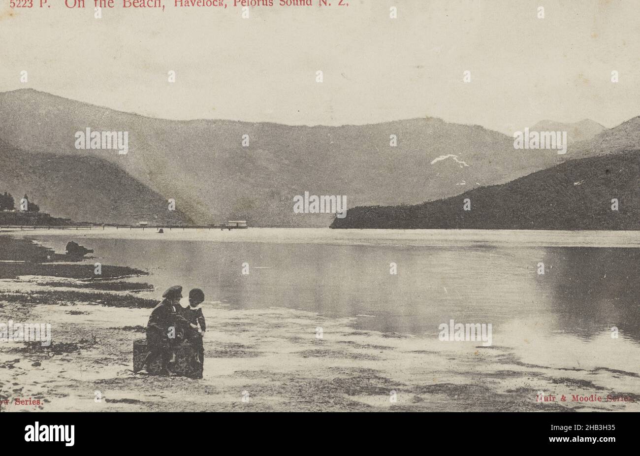 On the Beach, Havelock, Pelorus Sound, New Zealand, Muir & Moodie ...
