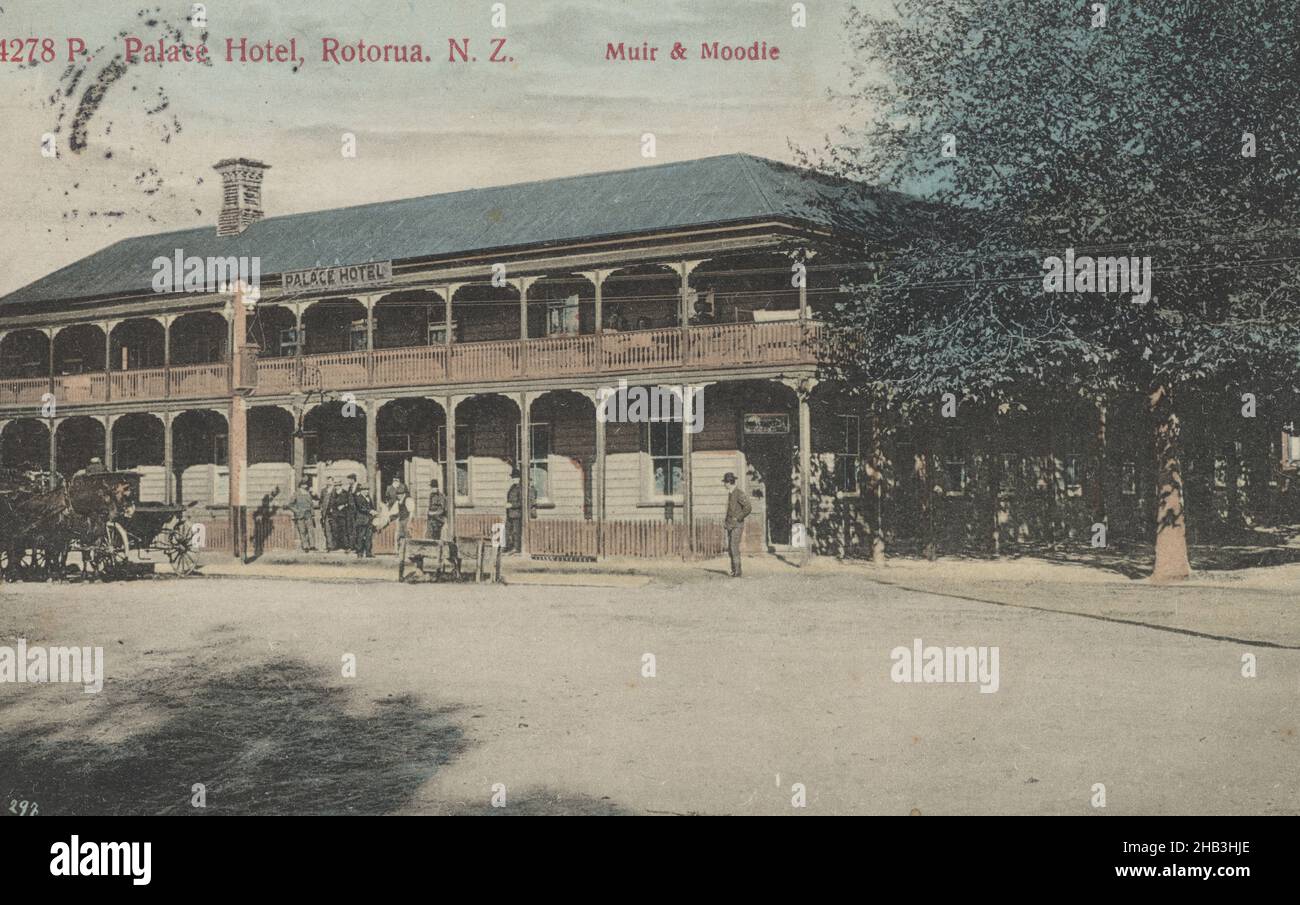 Palace Hotel, Rotorua, New Zealand, Muir & Moodie studio, 1906-1909, Rotorua Stock Photo - Alamy