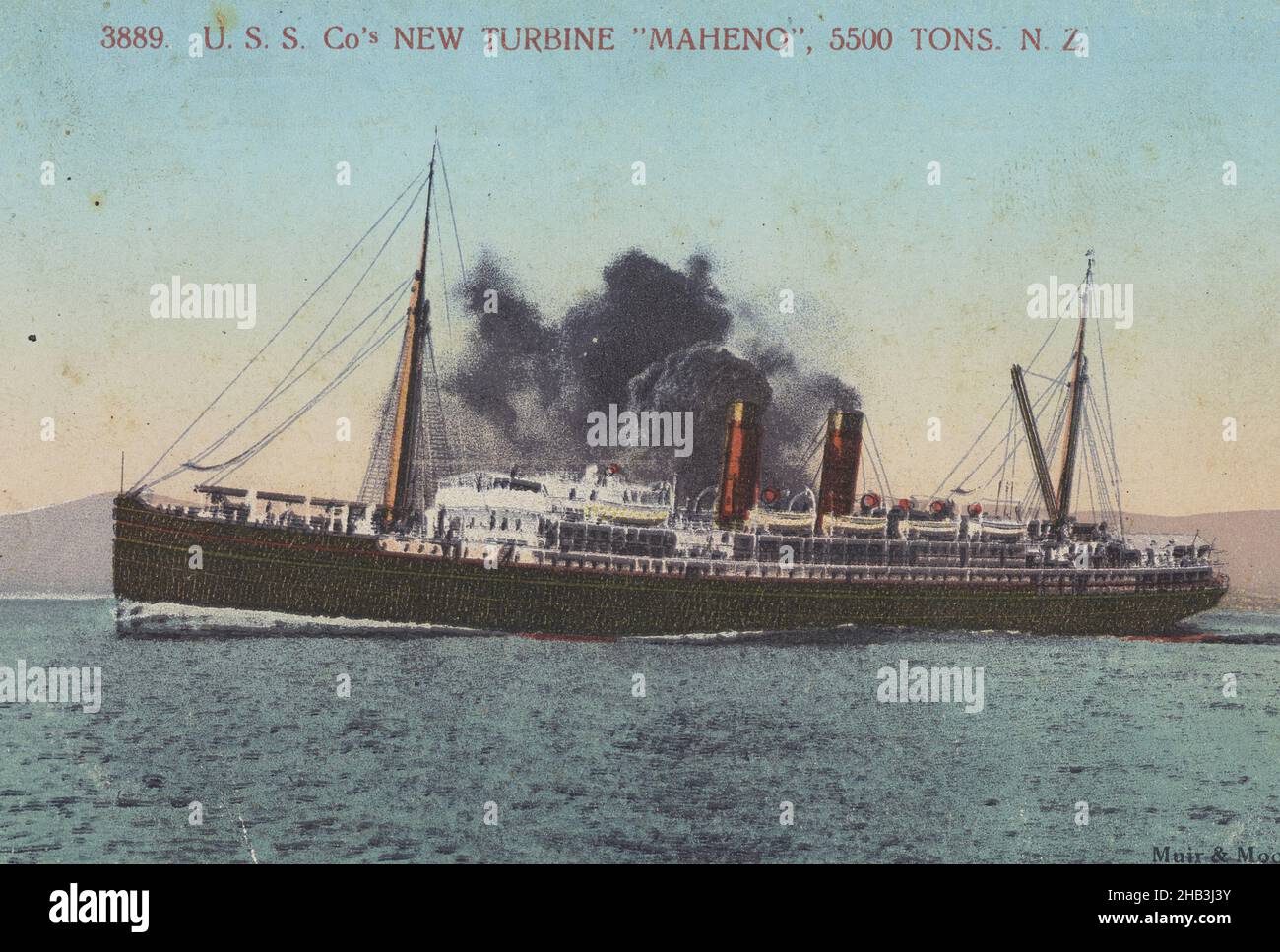 Union Steam Ship Company's New Turbine, Maheno, Muir & Moodie studio ...