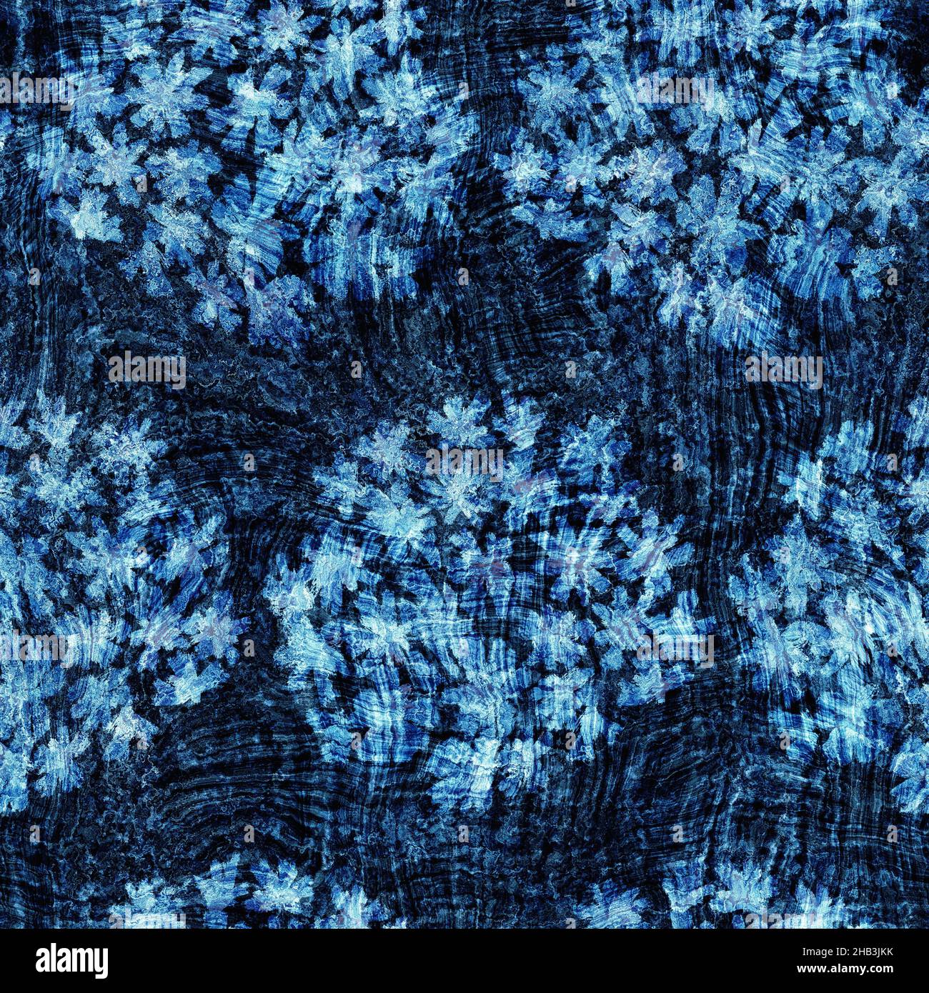 Seamless indigo block print texture on navy blue woven effect ...