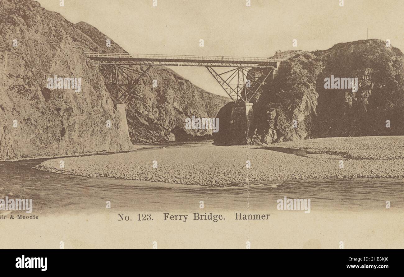 Ferry Bridge, Hanmer, Muir & Moodie studio, 1900-1903, Canterbury Stock ...