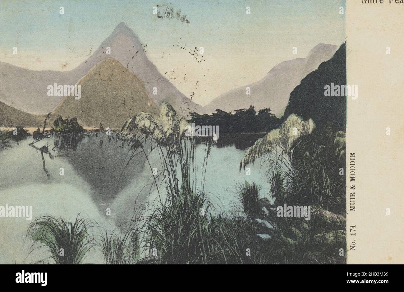 Mitre Peak, Milford Sound, Muir & Moodie studio, 1900-1903, Milford ...
