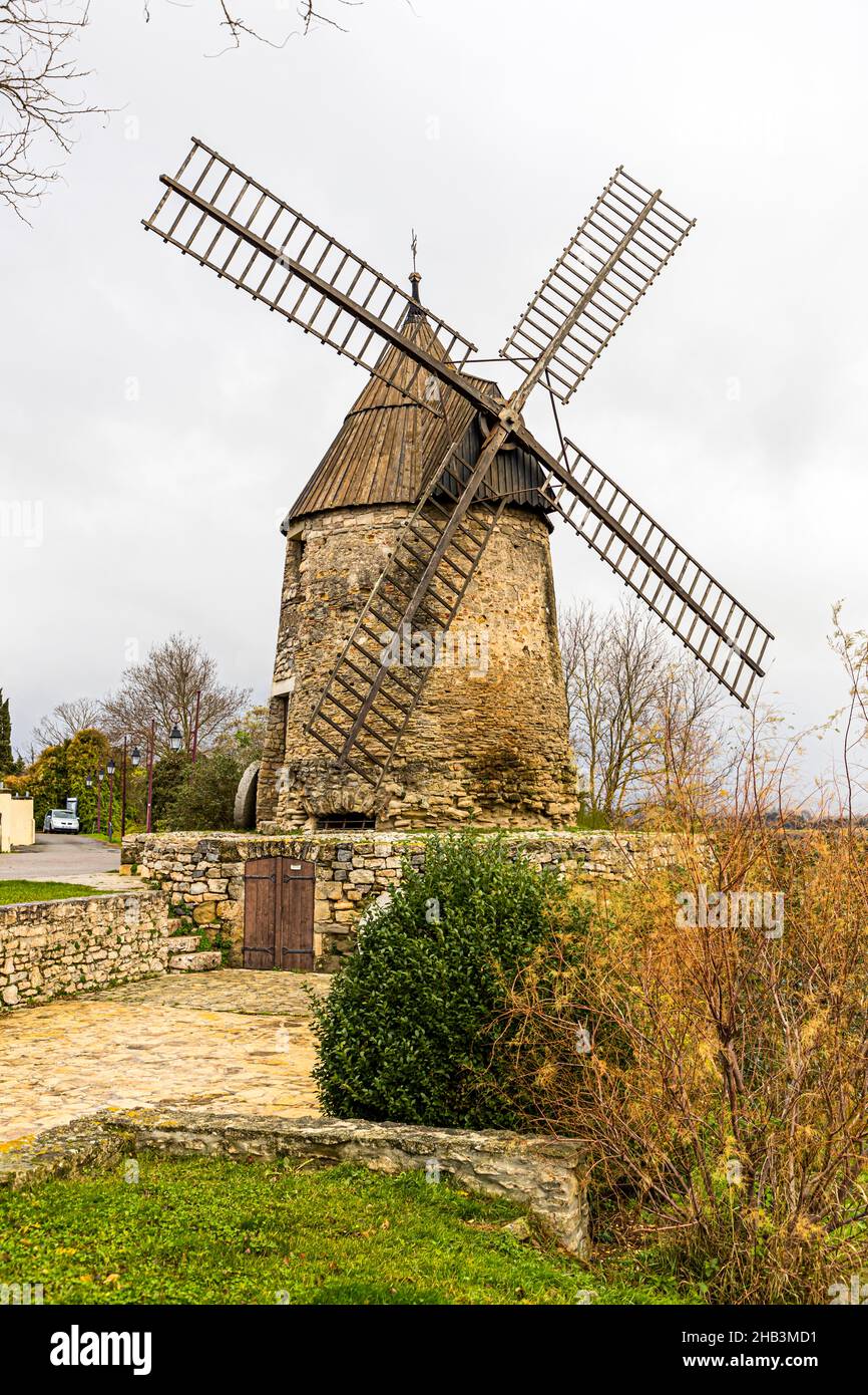 Typical old windmill in Castelnaudary, France Stock Photo - Alamy