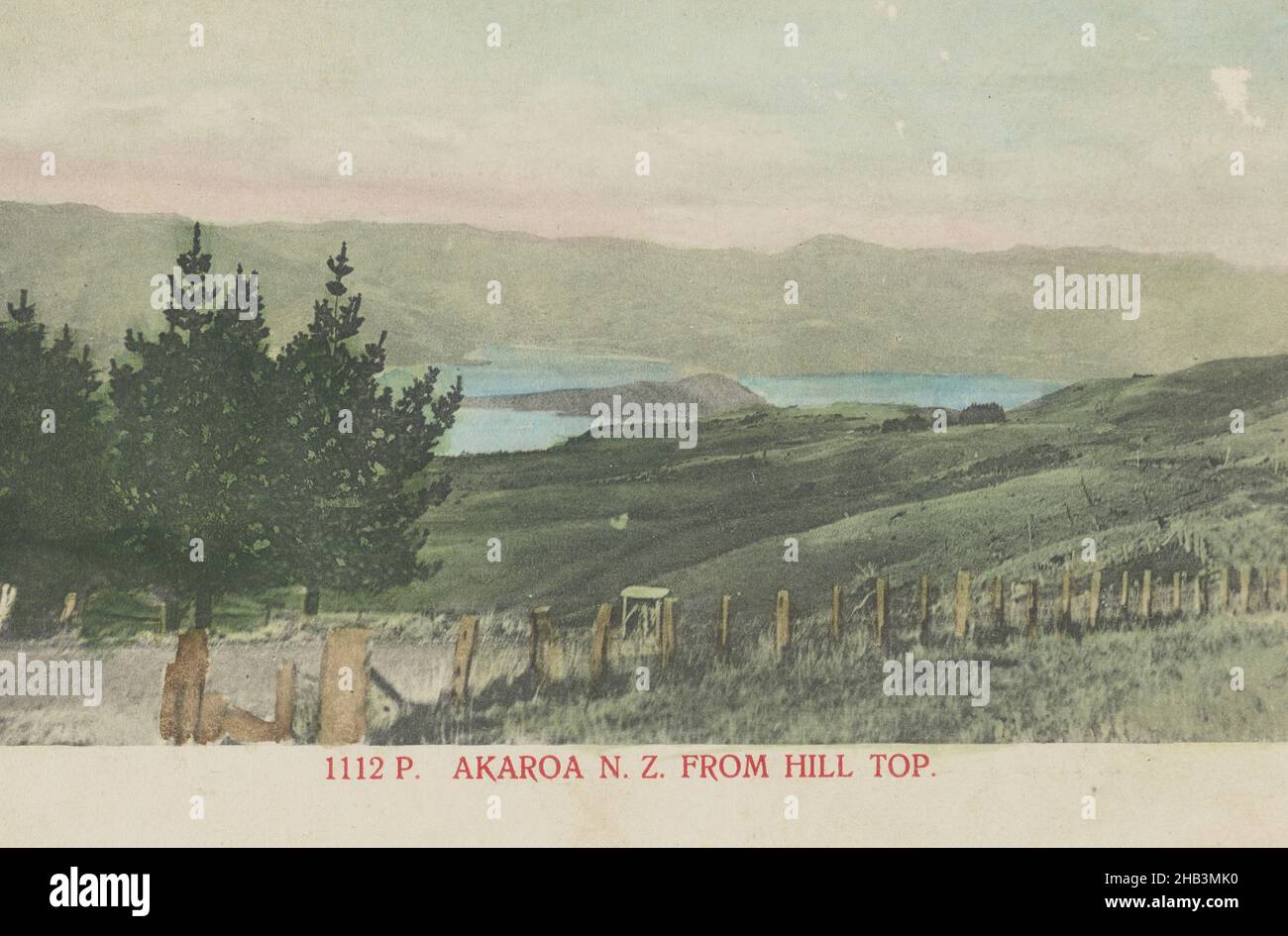 Akaroa, New Zealand from Hill Top, Muir & Moodie studio, 1905, Akaroa ...