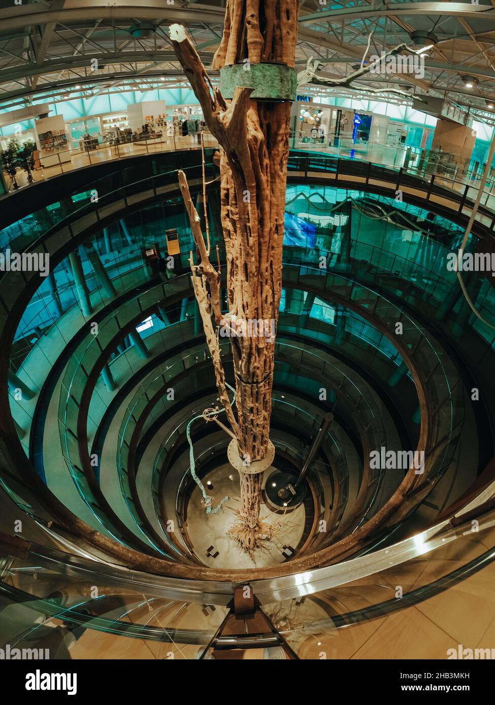 Barcelona, Spain - December 2021. Interior of Cosmocaixa Museum. Glass ...