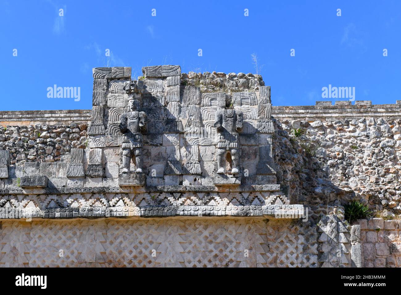 Atlantes figures, Palace of the Masks, Kabah, Mayan archaeological site ...