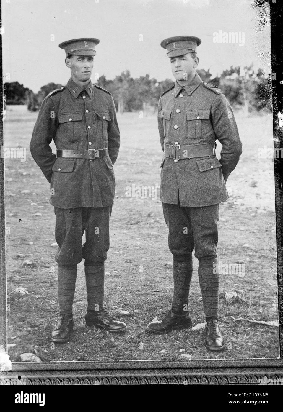 Copy of a portrait of two Riflemen of the New Zealand Rifle Brigade ...