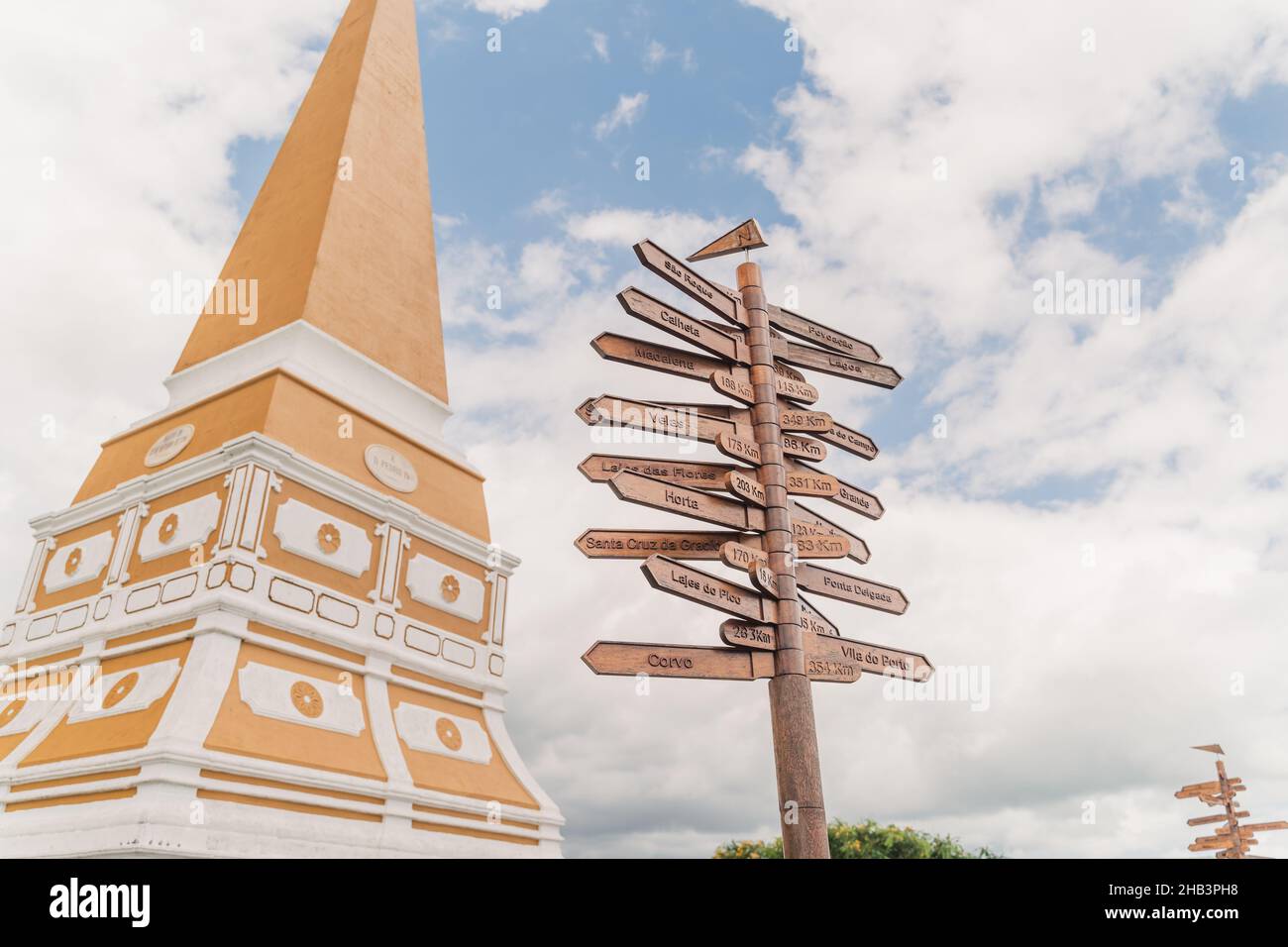 Low angle shot of the obelisk from the Alto da Memoria, Azores ...
