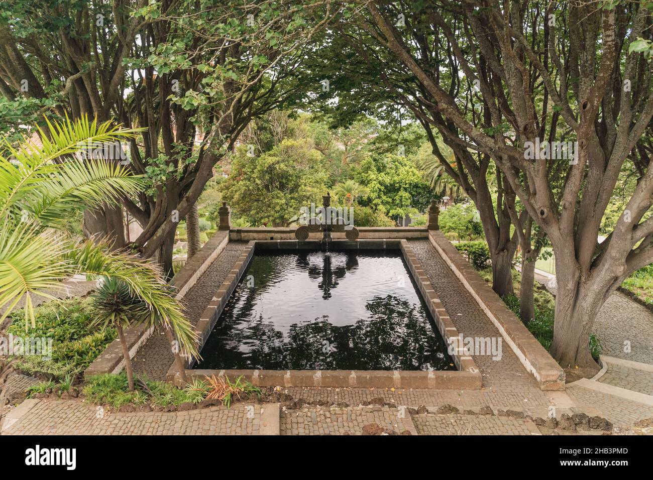 Fountain at the Jardim Duque da Terceira, Terceira Island, Azores ...