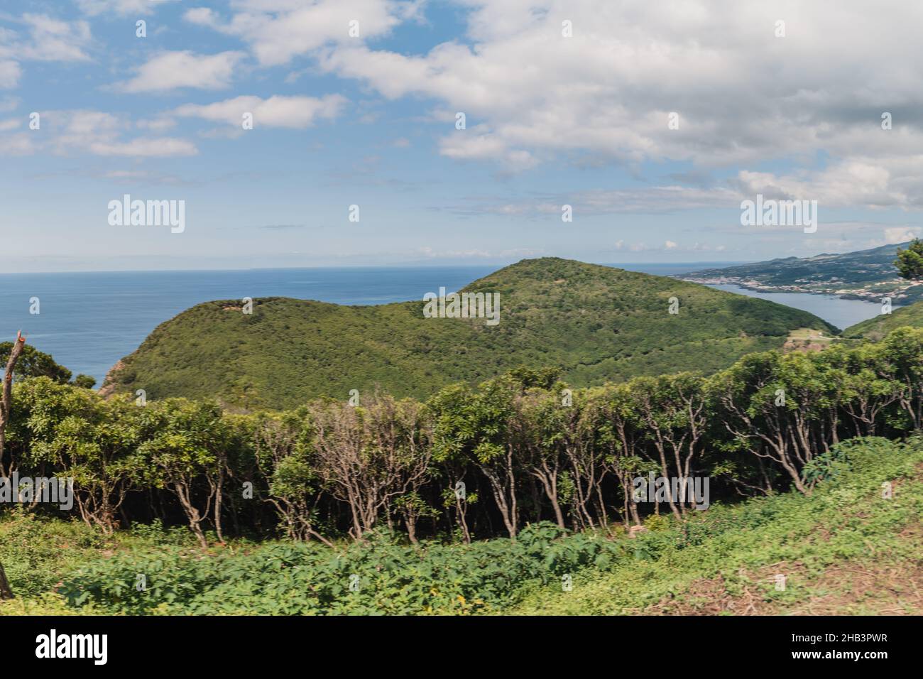 Beautiful view of the Monte Brasil, Terceira Island, Azores, Portugal ...