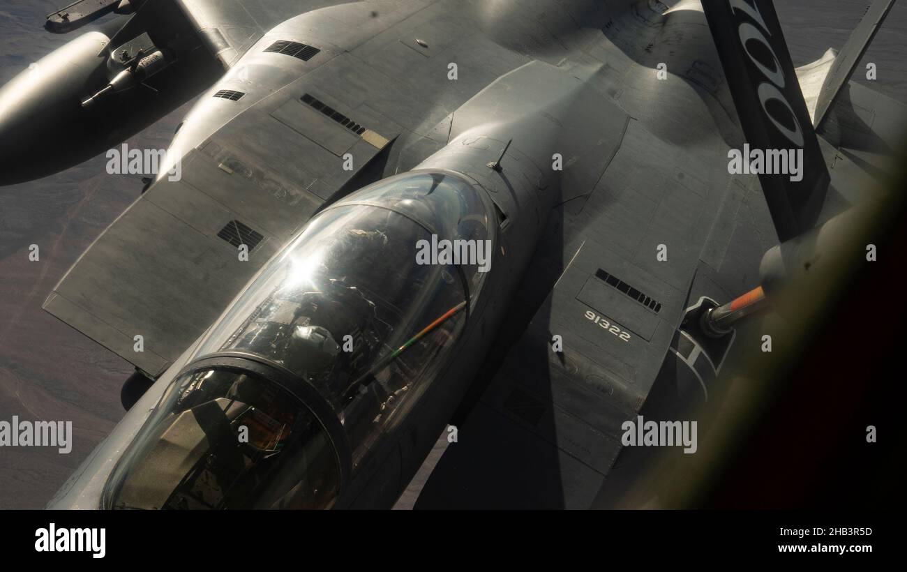 An F-15C Strike Eagle, assigned to the 433rd Weapons Squadron, flies ...