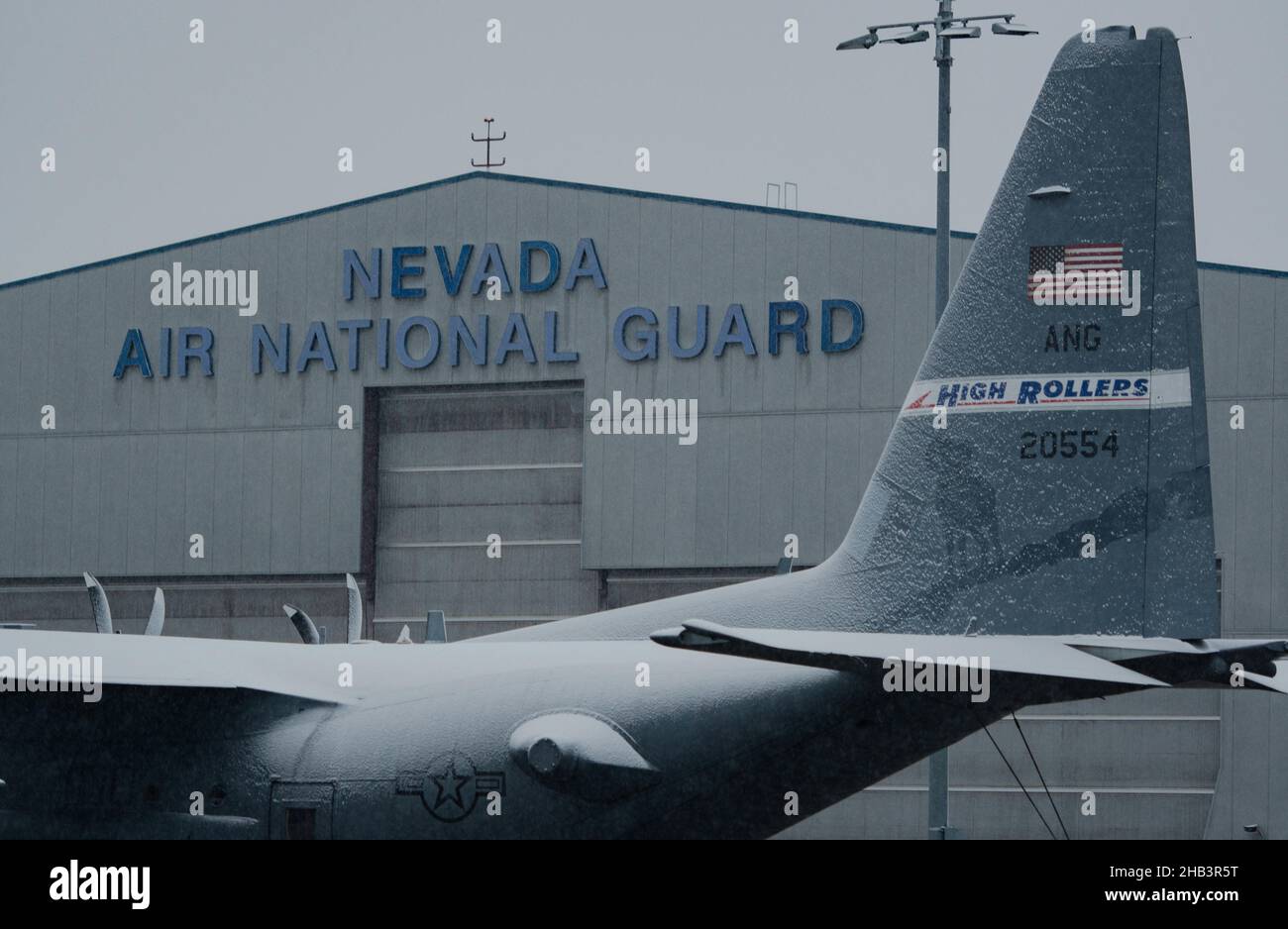 A C-130 from the 152nd Airlift Wing, Nevada Air National Guard, sits ...