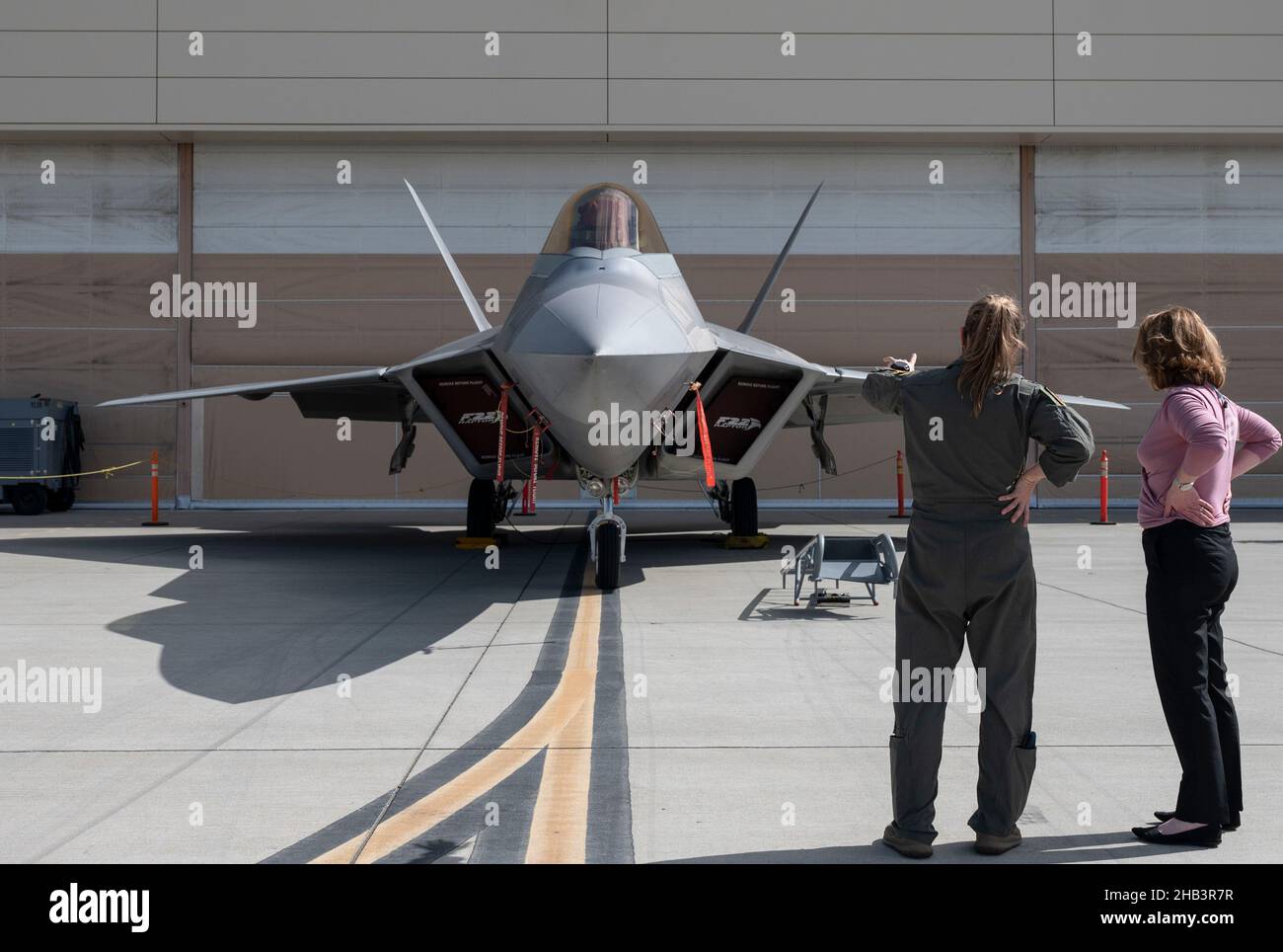 U.S. Air Force 2nd Lt. Nikki Bahlman, an F-22 Pilot, gives Deputy ...
