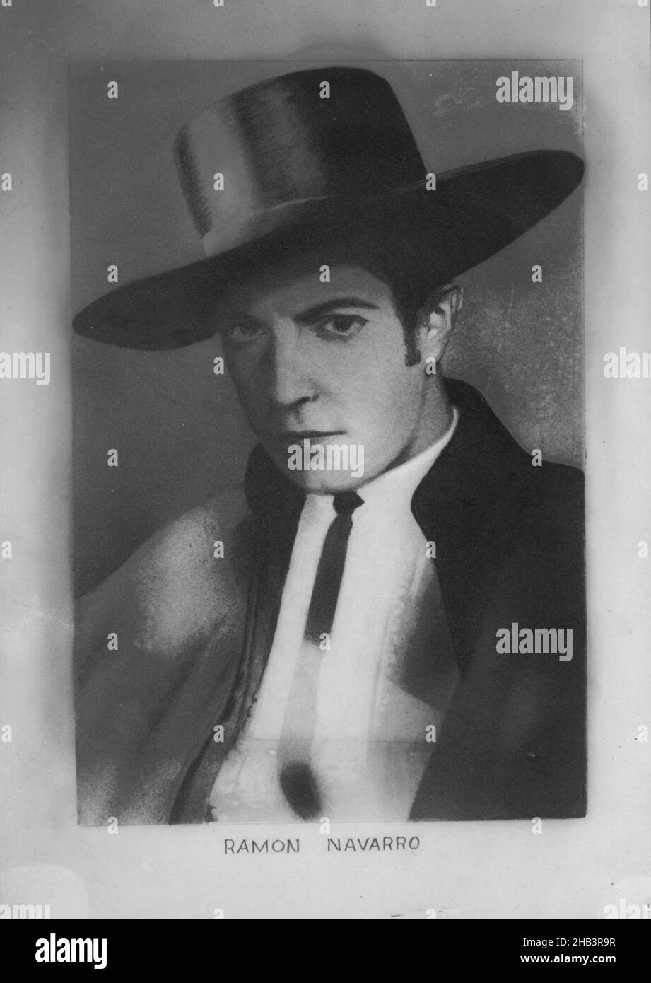 Copy of a illustrated portrait of Ramon Navarro, inscribed Mr Melopo ...