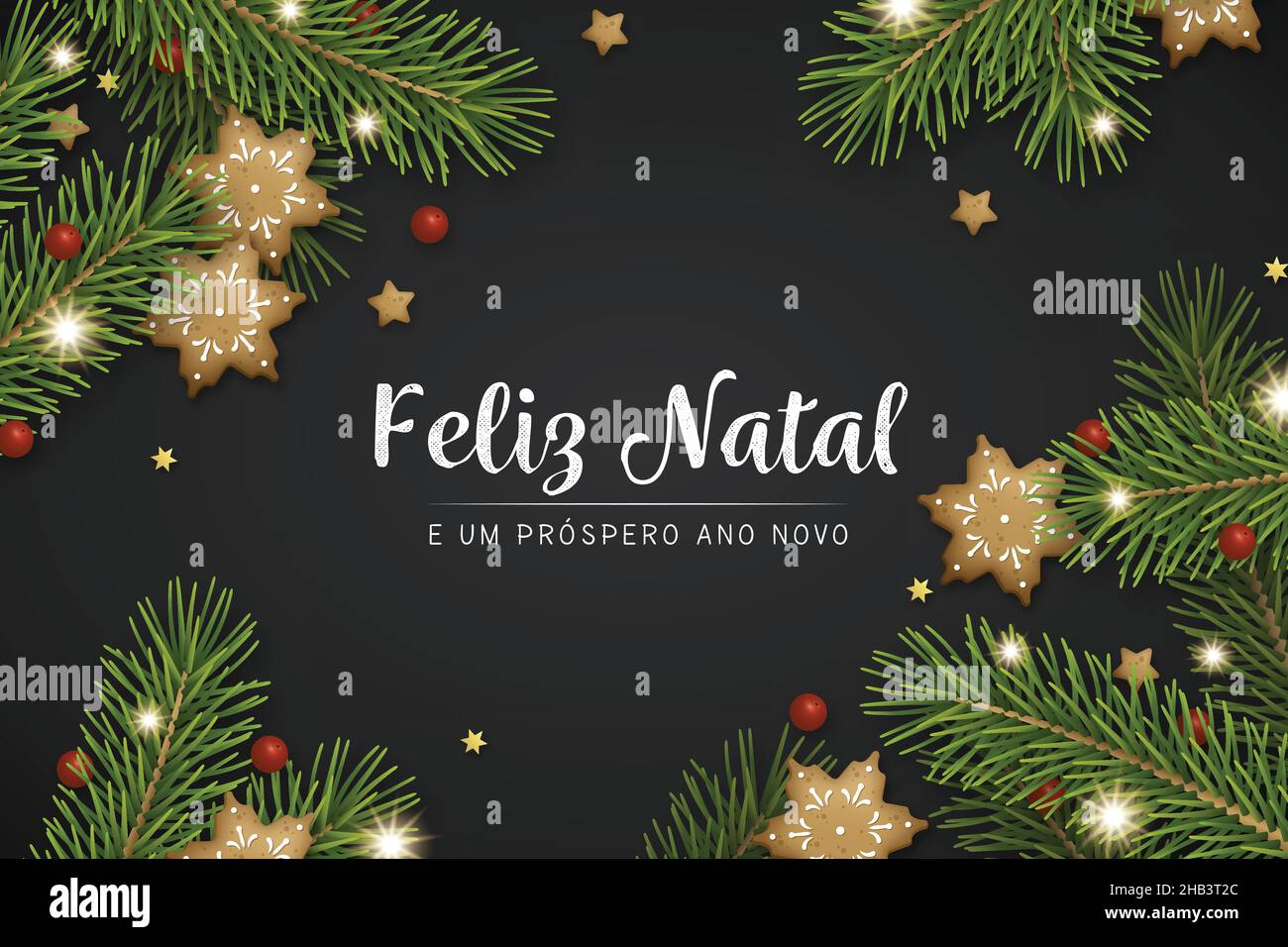 realistic feliz natal vector design illustration Stock Vector Image ...