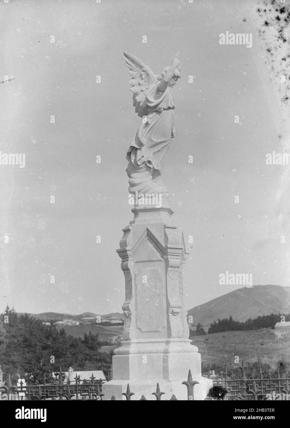 Tombstone with angel, Berry & Co, photographer, circa 1920, Wellington ...