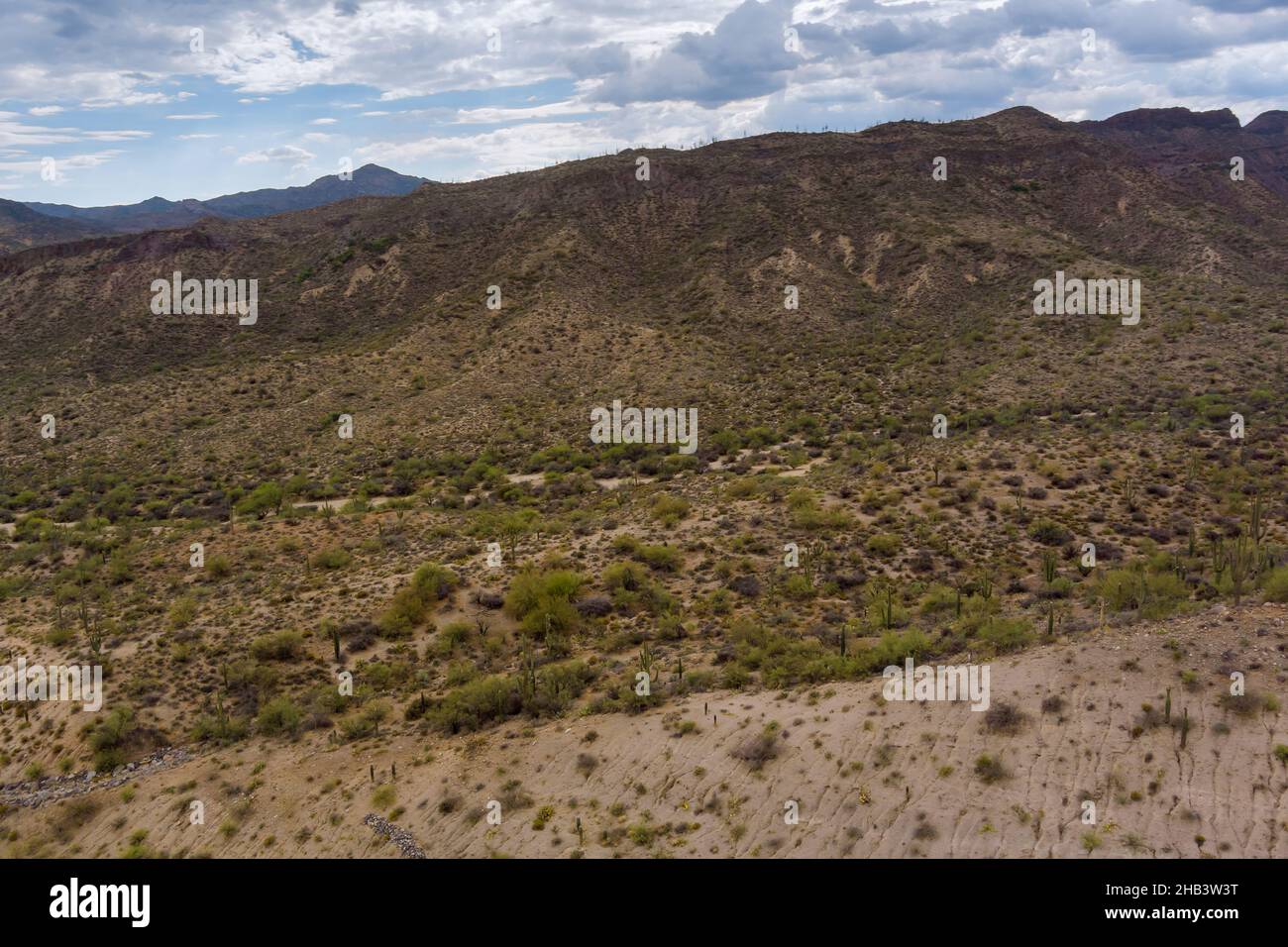 Aerial view rock mountains in the high desert of Arizona Stock Photo ...