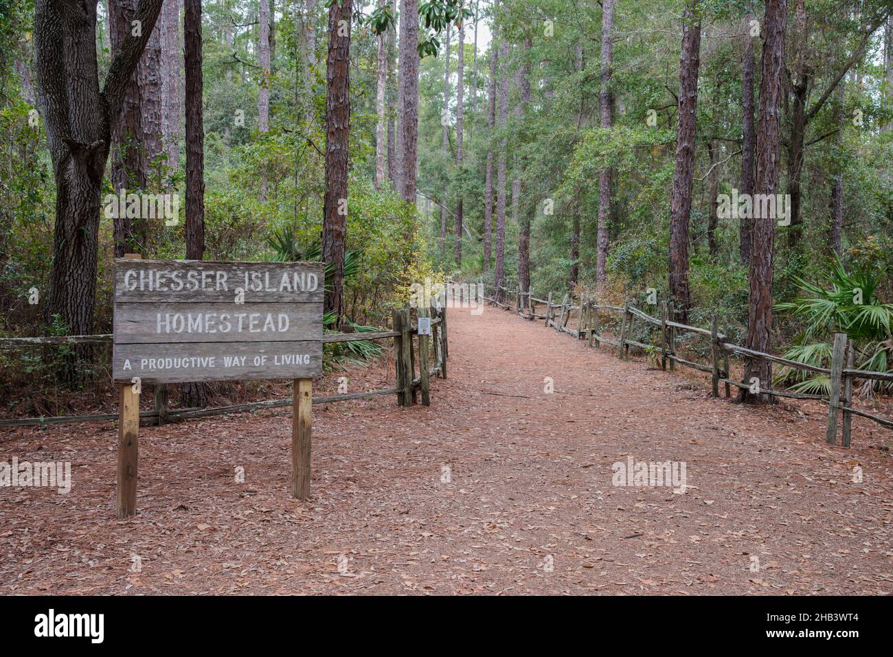 Chesser island homestead hiking trail sign hi-res stock photography and ...