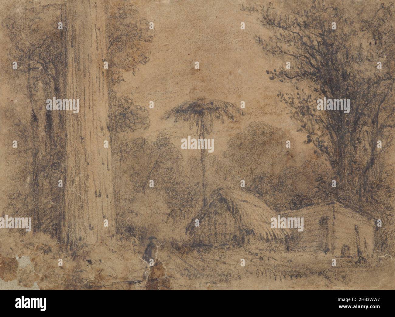 Buck's Store, Stokes Valley, William Swainson Senior, 1840, drawing ...