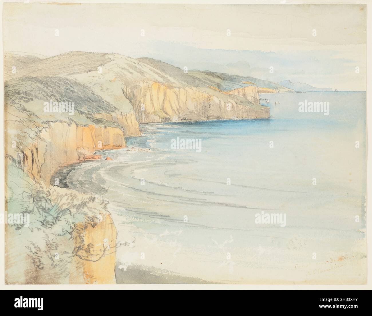 Coast near Dunedin, Nicholas Chevalier, 1865 Stock Photo - Alamy