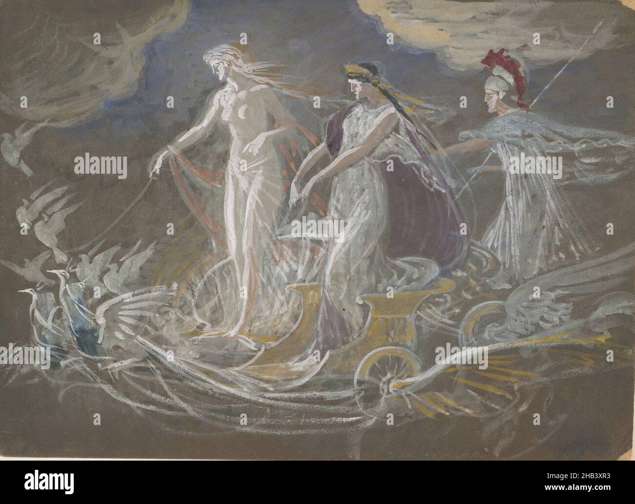 Three goddesses (allegorical study), Walter Crane, England Stock Photo ...