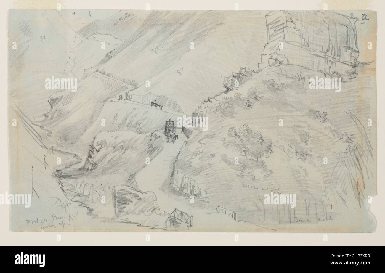 Porters Pass looking up., Nicholas Chevalier, 1866 Stock Photo - Alamy