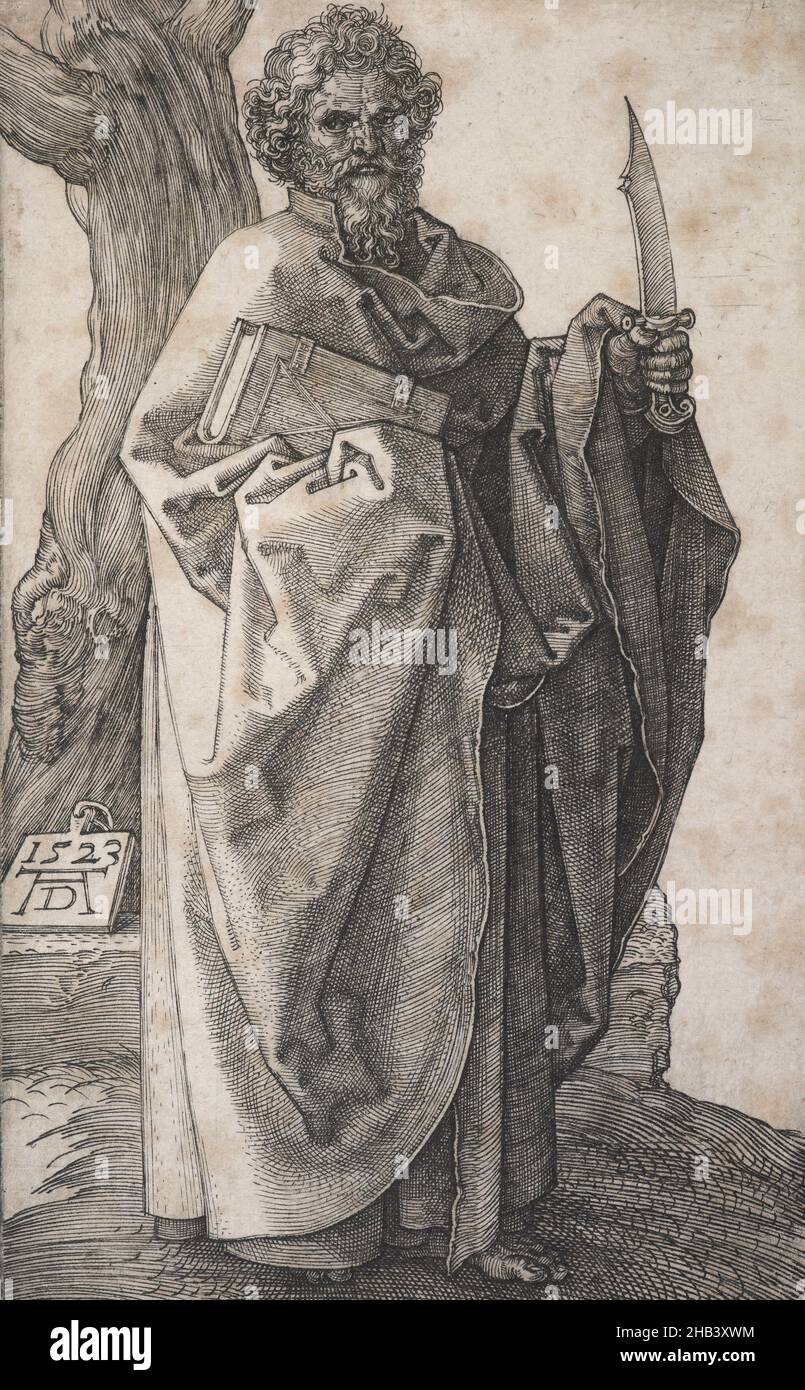 St Bartholomew., Albrecht Dürer, artist, 1523, Germany, engraving ...