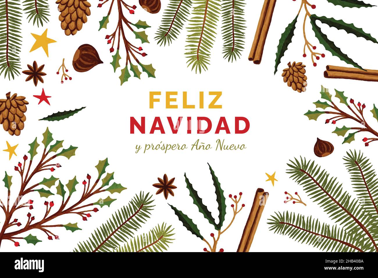 hand drawn golden feliz navidad vector design illustration Stock Vector ...