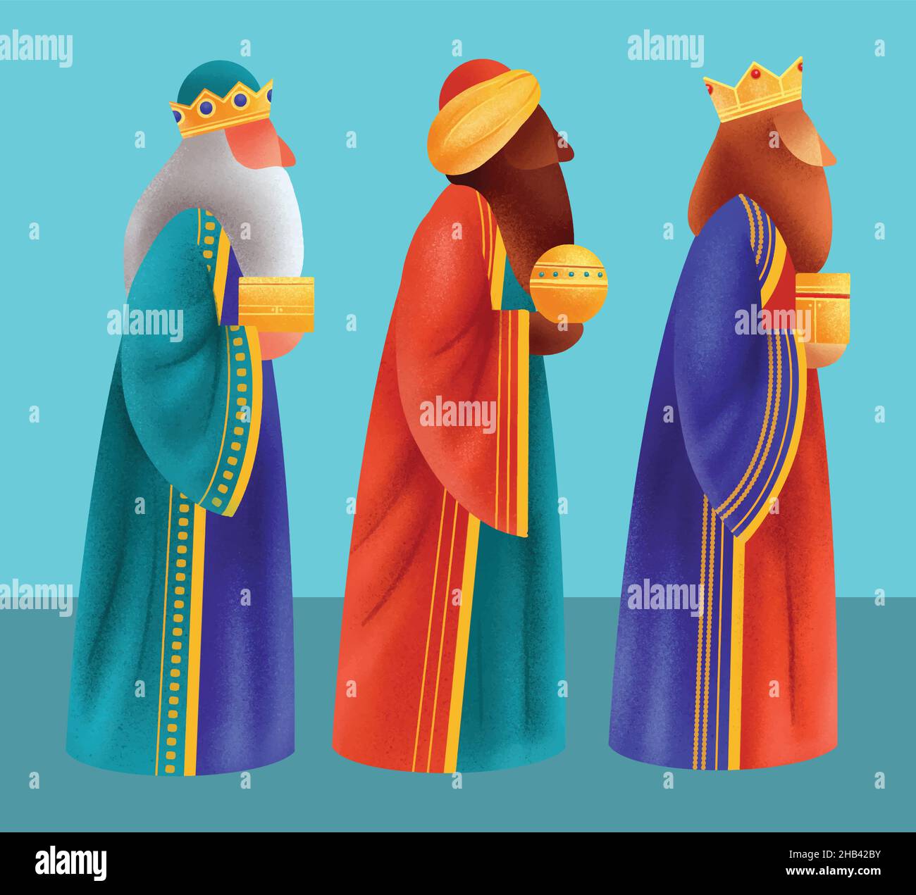 hand drawn reyes magos vector design illustration Stock Vector Image ...