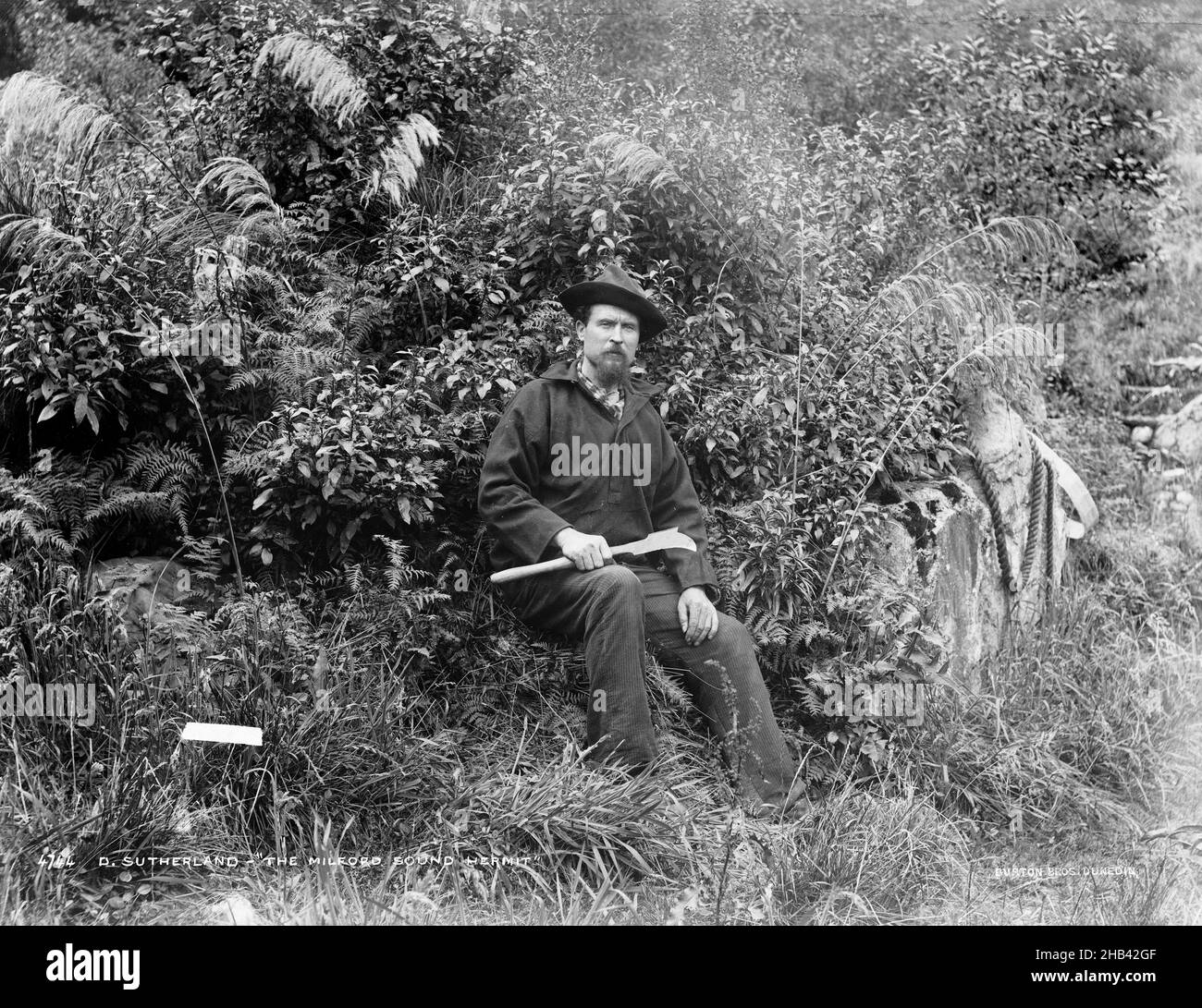 D. Sutherland, The Milford Sound Hermit, Burton Brothers studio, photography studio, 1888 ...