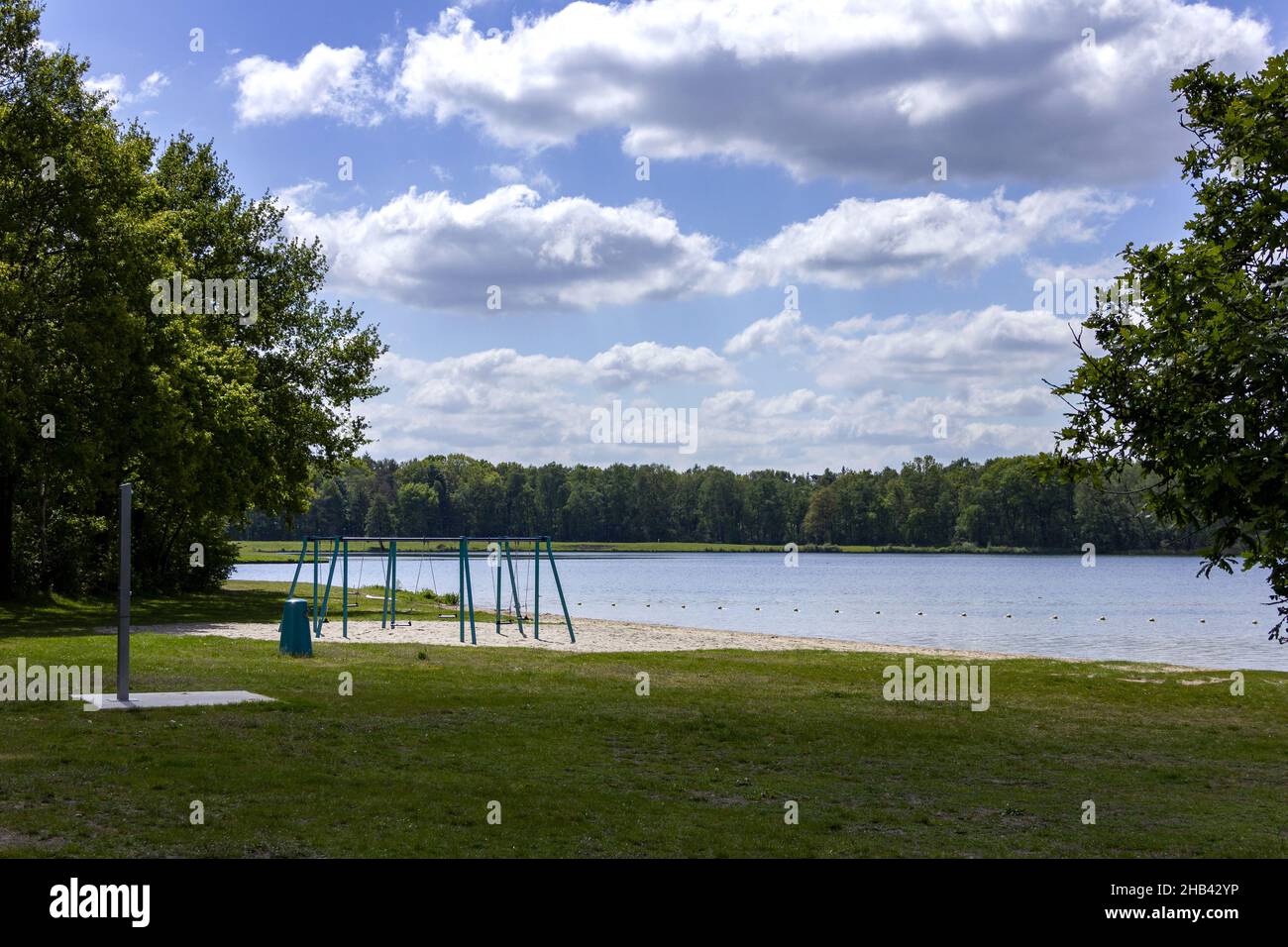 Playground on a coast of a lake in Bussloo, Netherlands Stock Photo - Alamy