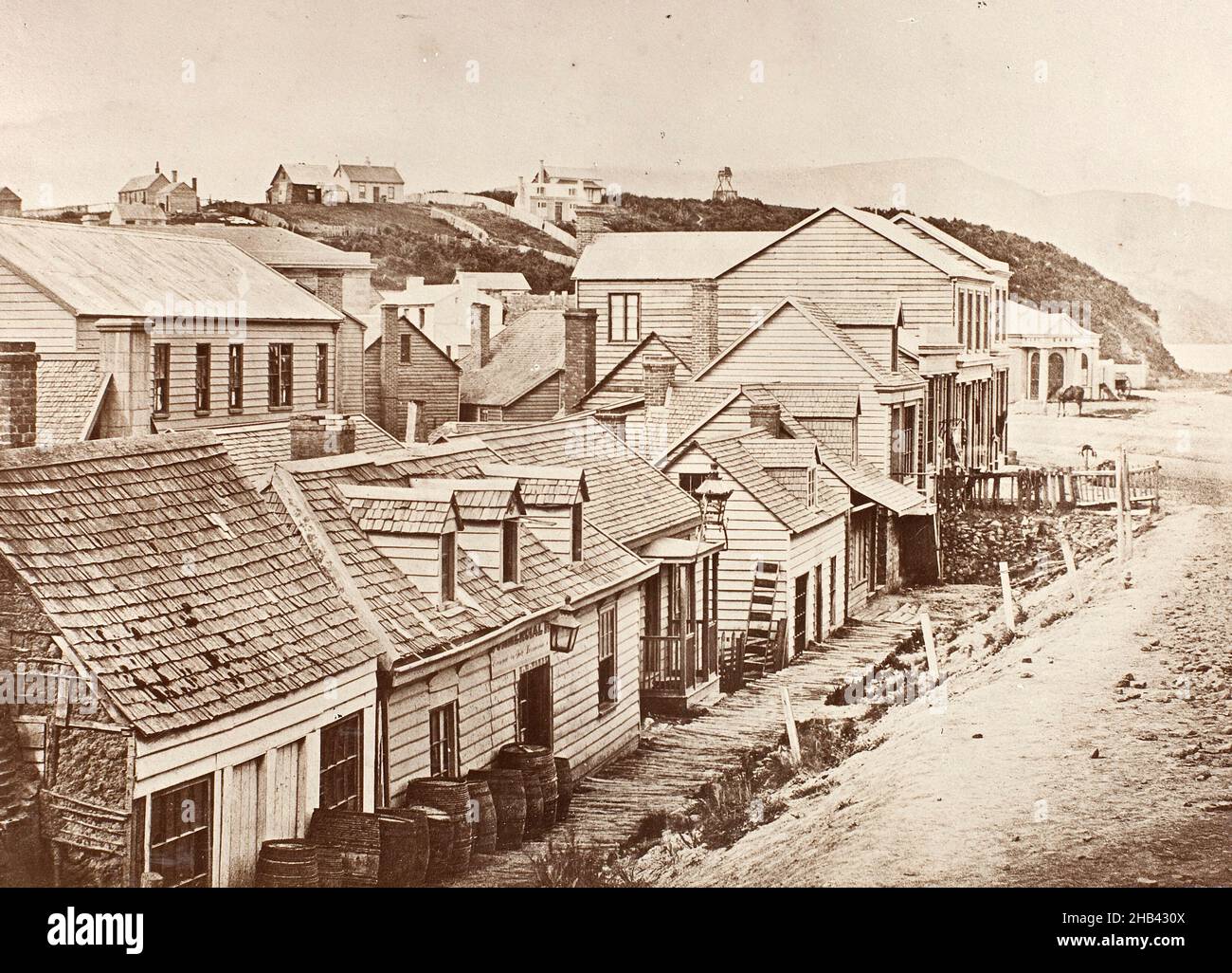 High Street, Dunedin, in 1859. From the album: Early Dunedin, Meluish ...