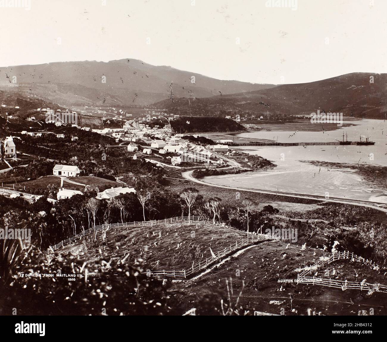Dunedin from Maitland Street, 1860. From the album: Early Dunedin ...