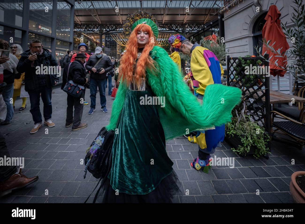 London, UK. 16th December 2021. London Colour Walk at Old Spitalfields ...