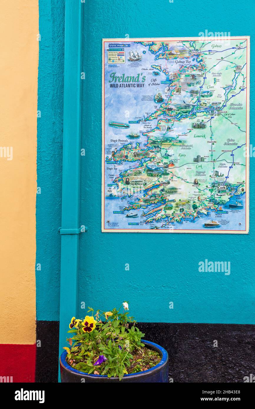 Map of Ireland, Sneem Village, County Kerry, Ireland Stock Photo - Alamy