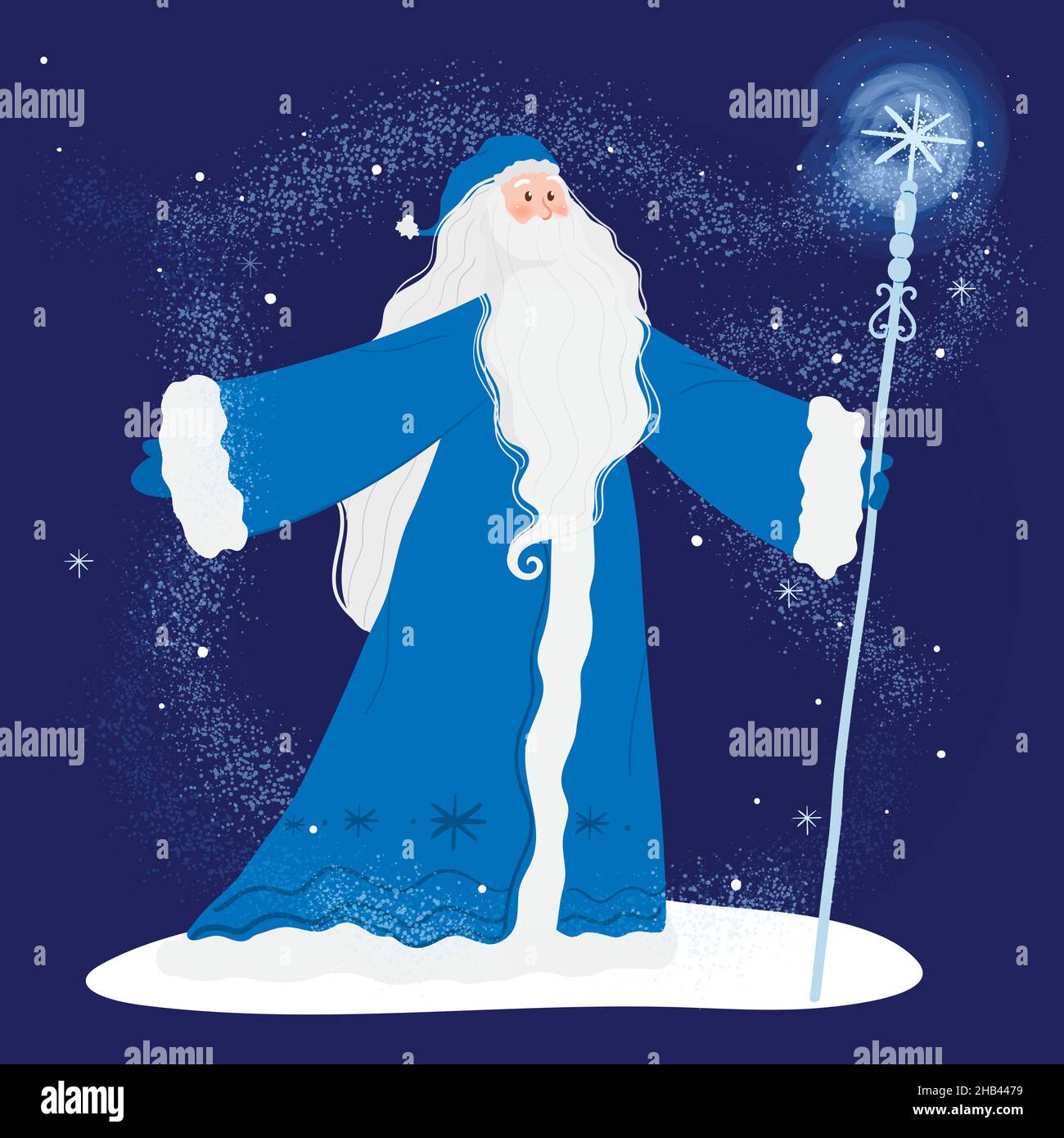 hand drawn ded moroz concept vector design illustration Stock Vector ...