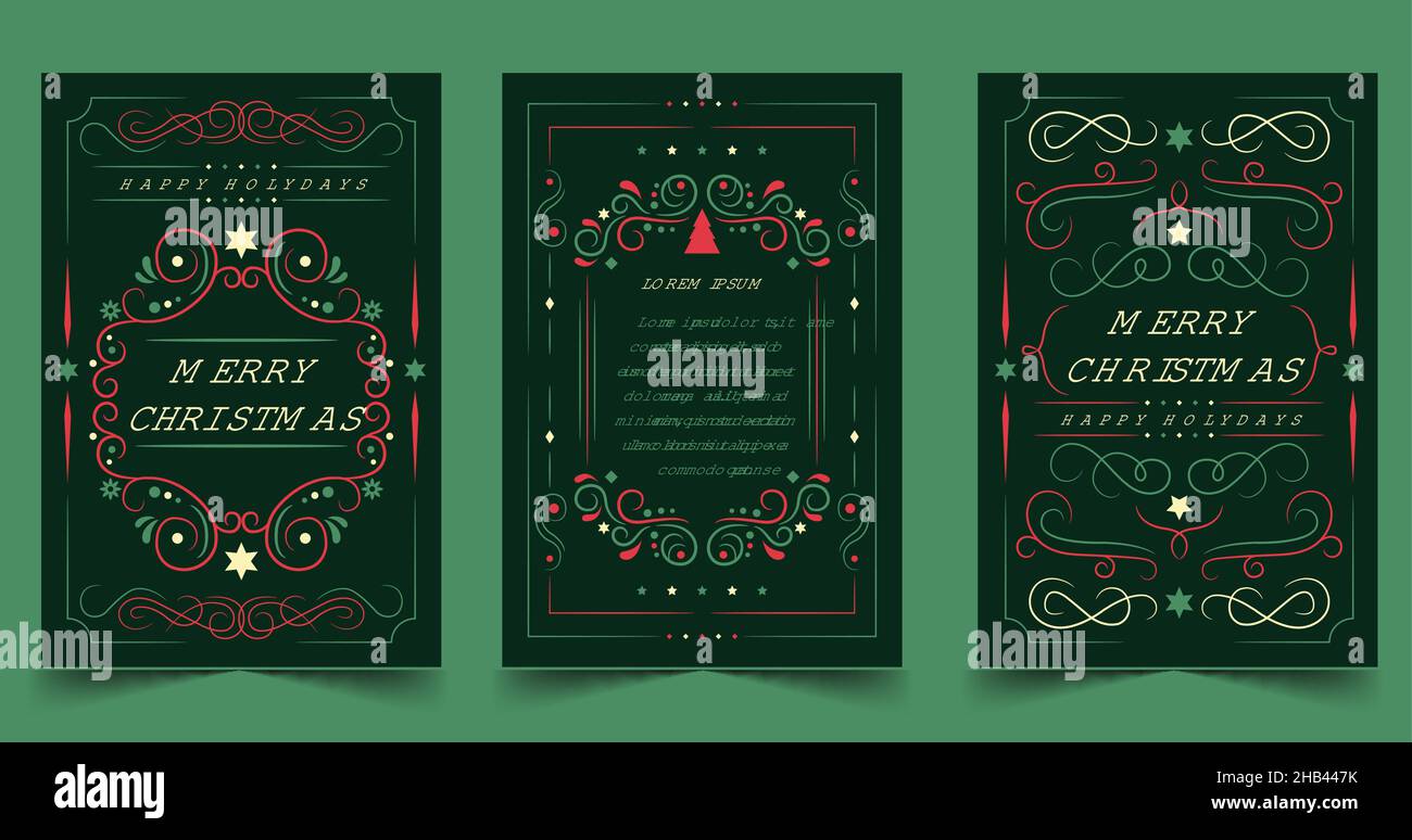 ornamental christmas cards vector design illustration Stock Vector ...