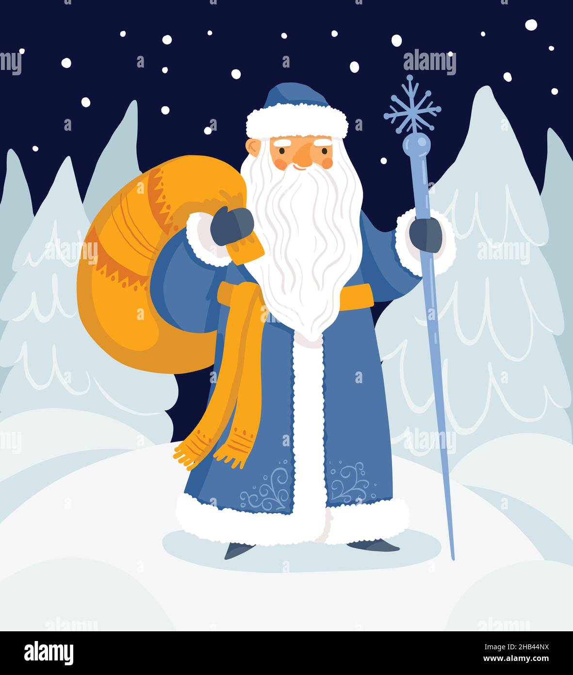 hand drawn ded moroz concept vector design illustration Stock Vector ...